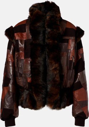Chlo&eacute; Chlo&eacute; Bomberjacke aus Leder mit Shearling