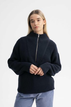 Mela Damen vegan Rippstrick Troyer Kimaya Navyblau