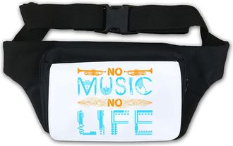 Generic No Music No Life Posaune Logo Hüfttasche Bauchtasche weiß
