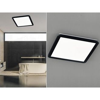 Trio Leuchten Trio Lighting - led Deckenleuchte camilla Schwarz matt mit Switch Dimmer IP44, Quadrat 40cm