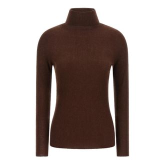 Fabiana Filippi Femme, Pulls, Brun, Taille: 40 FR Pull &agrave; col roul&eacute; c&ocirc;tel&eacute;