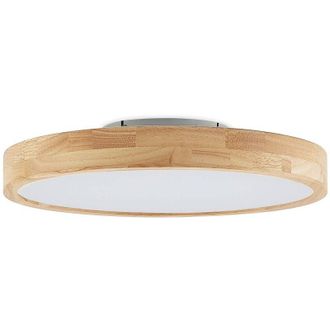 Lindby Lindby - led Plafonnier &agrave; intensit&eacute; variable Lanira en bois pour salon & salle &agrave; manger