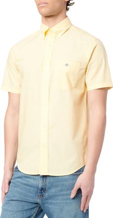 GANT Herren REG Classic POPLIN SS Shirt Hemd, Banana Yellow, Large