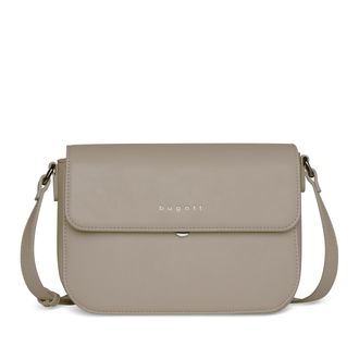Bugatti Almata Damen Schultertasche M, Umhängetasche, Handtasche aus Kunstleder, sand