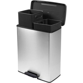 Curver Curver - Deco bin slim 254619 Poubelle 52 l (l x h x p) 486 x 615 x 284 mm argent, noir 1 pc(s)