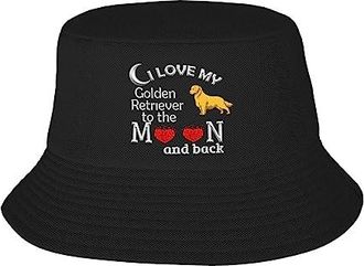 Generic Chapeau De Seau Unisexe Amour Golden Retriever Chapeaux De Visi&egrave;re Mode &Eacute;t&eacute; Bonnet Soleil, pour De P&ecirc;che, La Randonn&eacute;e, Sports, 56-58cm