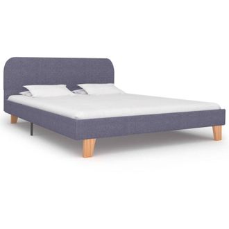 vidaXL Bettgestell Hellgrau Stoff 140x200 cm Vidaxl
