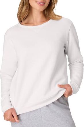 Hanes Crewneck, EcoSmart Fleece Pullover with V-Notch, Sweatshirt for Women Chemise, Blanc, XXL Femme