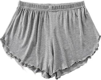 Generic Short Pyjama Femme Taille Haute- Short Ete Baggy ÉLasticité Grande Taille Couleur Unie PrèS du Corps Ourlet IrréGulier Comfortable Simple Classiques P