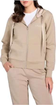 Guess Femme, Sweatshirts et sweats &agrave; capuche, Beige, Taille: 38 FR Nouveau SweaT-shirt &agrave; Capuche Scuba