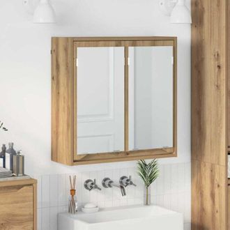 vidaXL vidaXL Armoire Miroir de Salle de Bain Ch&ecirc;ne artisanal 60 x 20 x 60 cm