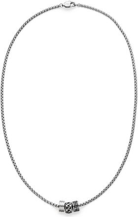 s.Oliver Herren Necklace - Halskette aus mattiertem Edelstahl - IP Schwarz - Venezianerkette verstellbar bis 50 cm - wasserfest & hautfreundlich