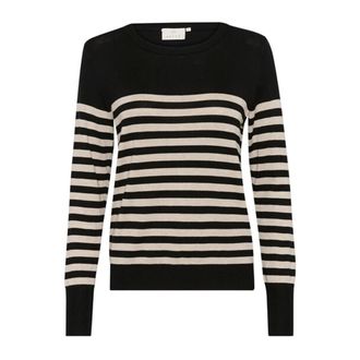 Kaffe Pull &agrave; Rayures Noir/Gris Mel. Rayure - Femme - Pulls - Gris - Taille: 36 FR