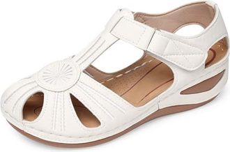 Generic Sandales orthop&eacute;diques compens&eacute;es pour femme - Soutien de la vo&ucirc;te plantaire - Antid&eacute;rapantes - Bout ferm&eacute; - Sandales de p&ecirc;cheur &agrave; talon bas - Chaussu