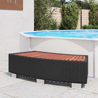 vidaXL Spa-Einstiegsstufe Poly Rattan 92&times;45&times;25 cm Schwarz - Vidaxl
