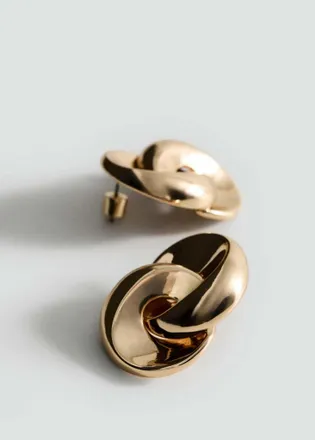 Mango Cr&eacute;oles ouvertes entrelac&eacute;es or - Femme - Taille unique - MANGO