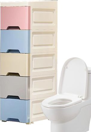 Generic Schrankturm mit Rollen - Aufbewahrungs-Organizer f&uuml;r Badezimmer, schmale Schubladeneinheit, gro&szlig; | vertikale Regale, Design f&uuml;r Wohnm&ouml;bel, kompaktes S