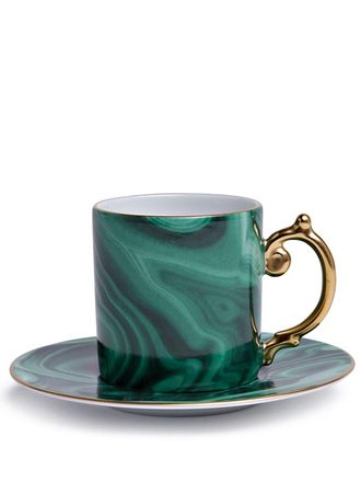 L'OBJET ensemble tasse-soucoupe à café Malachite - Vert