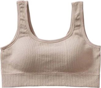 Generic Soutien-gorge de sport envelopp&eacute; dans le dos pour femme, avec rembourrage en latex, sans acier, sans acier, 2026, kaki, Taille unique