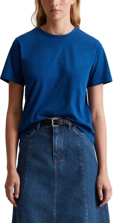 Marc O'Polo Denim Damen T-Shirt aus Bio-Baumwolle Regular Fit, Blau (True Blue), XXL