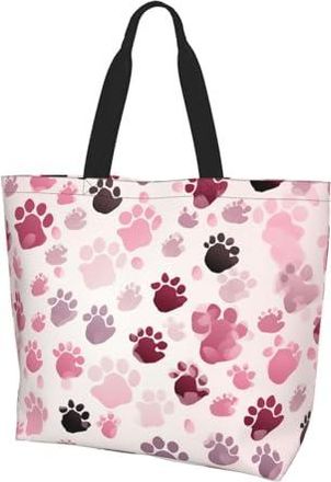 Generic Empreintes De Pattes Grises Sac A Main Femmes L&eacute;ger Sacs Pliable Sac A Main Femme Pour Travail Shopping Voyage