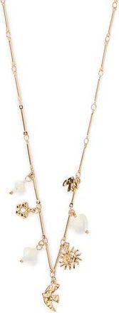 Au Printemps Paris Collier charms nacre et oiseaux