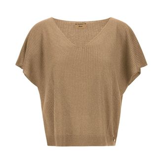 Herno V-Ausschnitt R&uuml;schen-Viskose-Top - - Blouses & Shirts - Damen - Gelb - M