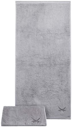Sansibar 2er Set Duschtuch 70x140 cm - Saugstarkes Badetuch aus 100 % Baumwolle - Oeko-TEX zertifizierter Frottee - Sylt-Design mit gesticktem S&auml;bel-Logo - Sil