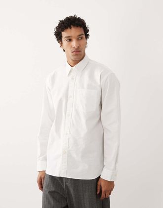 Selected Chemise Oxford &agrave; manches longues en pur coton - Blanc