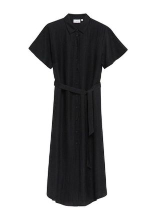 Comma Midikleid Kleid Hemdblusenkleid aus Viskoseleinenmix