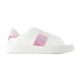 Versace Womens Free Bio Sneaker White Silk