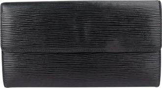 Louis Vuitton Portemonnaie - Louis Vuitton Noir Epi Leather Sarah Wallet - Gr. unisize - in Schwarz - f&uuml;r Damen