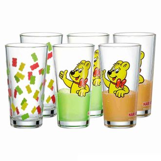 Ritzenhoff & Breker Haribo Trinkgl&auml;ser-Set 6-teilig, 380 ml - Bunte Goldb&auml;ren-Gl&auml;ser, sp&uuml;lmaschinengeeignet, ideal f&uuml;r Kindergeburtstag & Party - Mehrfarbig