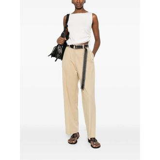 Dunst Pleated Cotton-Nylon Blend Trousers - Beige