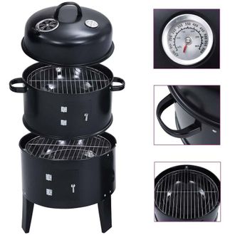 vidaXL 3-in-1 Holzkohlegrill R&auml;ucherofen 40&times;80 cm vidaXL