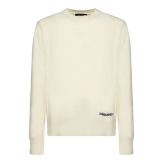 Dsquared2 Homme, Pulls, Blanc, Taille: M Pull en Tricot Blanc