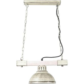 Licht-Erlebnisse Licht-erlebnisse - Pendelleuchte Shabby Wei&szlig; Holz E27 Metall Vintage Design Wohnzimmer