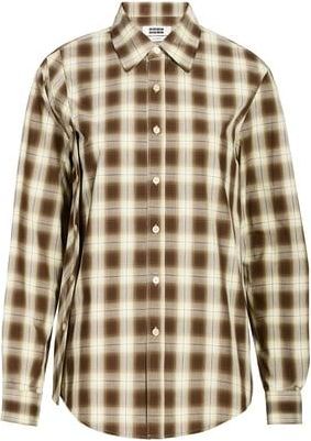 EENK Chemise droite &agrave; carreaux en coton