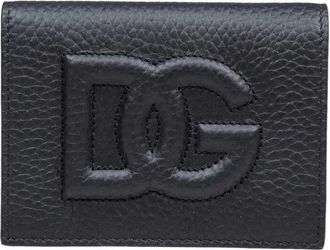 Dolce & Gabbana Portemonnaies - Leather Card Holder With Dg Logo - Gr. unisize - in Schwarz - f&uuml;r Damen