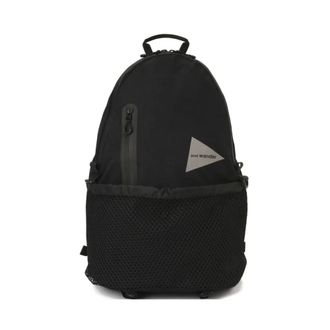 And Wander Homme, Sacs, Noir, Taille: ONE Size Sac &agrave; Dos Noir avec Logo Imprim&eacute; et Fermeture &Eacute;clair