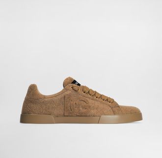 Dolce & Gabbana Sneaker Portofino Aus Wolle - Mann Sneakers Beige 41.5