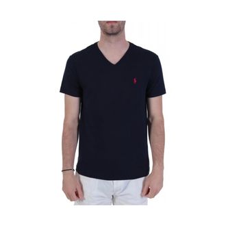 Ralph Lauren Homme, Tops, Bleu, Taille: S T-Shirt V Coupe Slim Custom