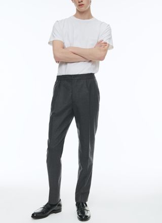 Fursac Pantalon &eacute;lastiqu&eacute; en flanelle de laine - Taille XL - Homme