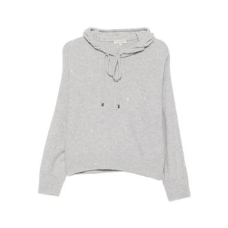 Antonelli Femme, Sweatshirts et sweats &agrave; capuche, Gris, Taille: 40 FR SweaT-shirt &agrave; capuche avec cordon de serrage et sequins