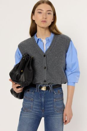 Gerard Darel Gilet sans manche &agrave; lurex - ELYSEE - Gris moyen