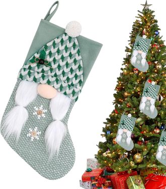 Generico Große Weihnachtssocken, gestrickte Weihnachtsstrümpfe für Weihnachtsbaum, Süßigkeitenbeutel, Heimdekoration für Partys, Süßigkeiten, Kamin, Garten, Sc