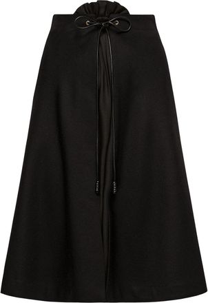 Moncler Moncler Wool Gabardine Midi Skirt, Women, Black, Size: 38