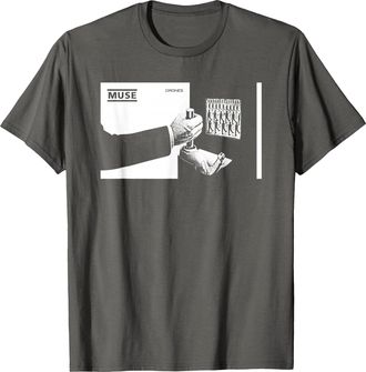 Muse Unisex Erwachsene Grau Kurzarm T-Shirt S Crew-Ausschnitt Klassisch