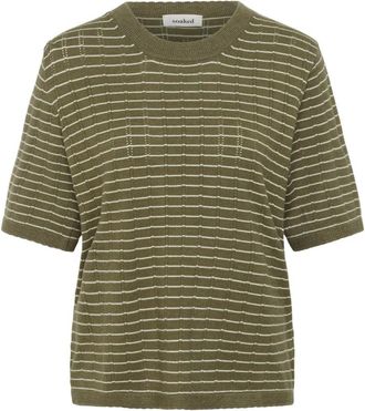 Soaked In Luxury Femme, Pulls, Vert, Taille: 46 FR Spina Round-neck Jumper