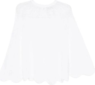 Forte_Forte Femme, Blouses et Chemises, Blanc, Taille: 40 FR Pull en maille pointelle mohair bross&eacute;